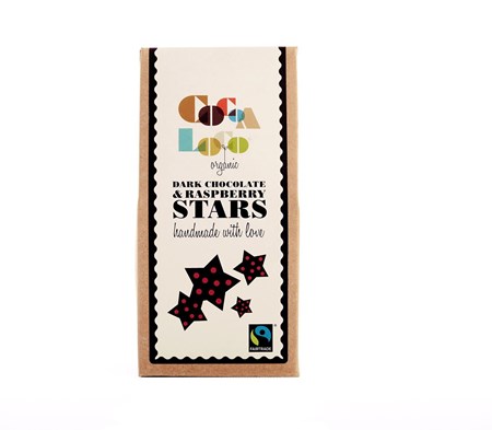 Cocoa Loco Dark Choc Raspberry Stars | Our Menu COOK